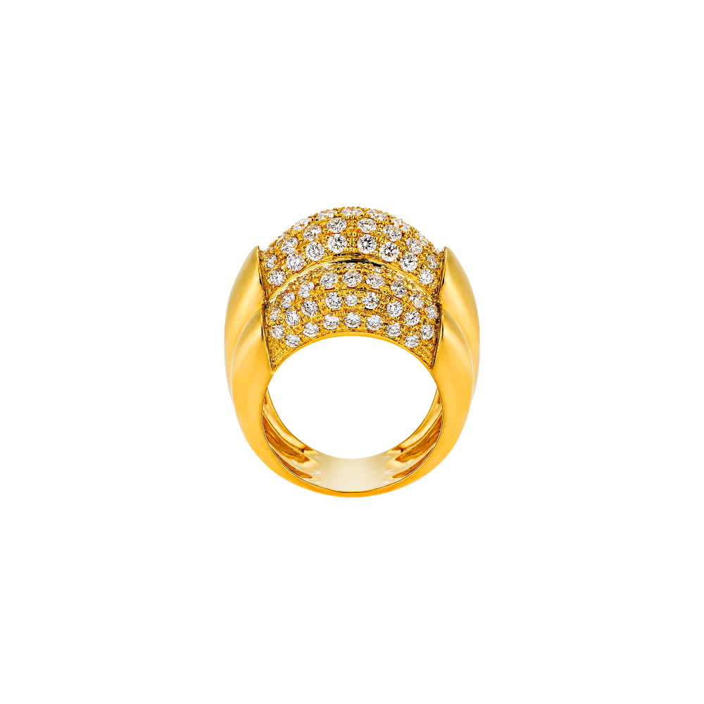 KRONOS ring in 18KT yellow gold with diamonds
